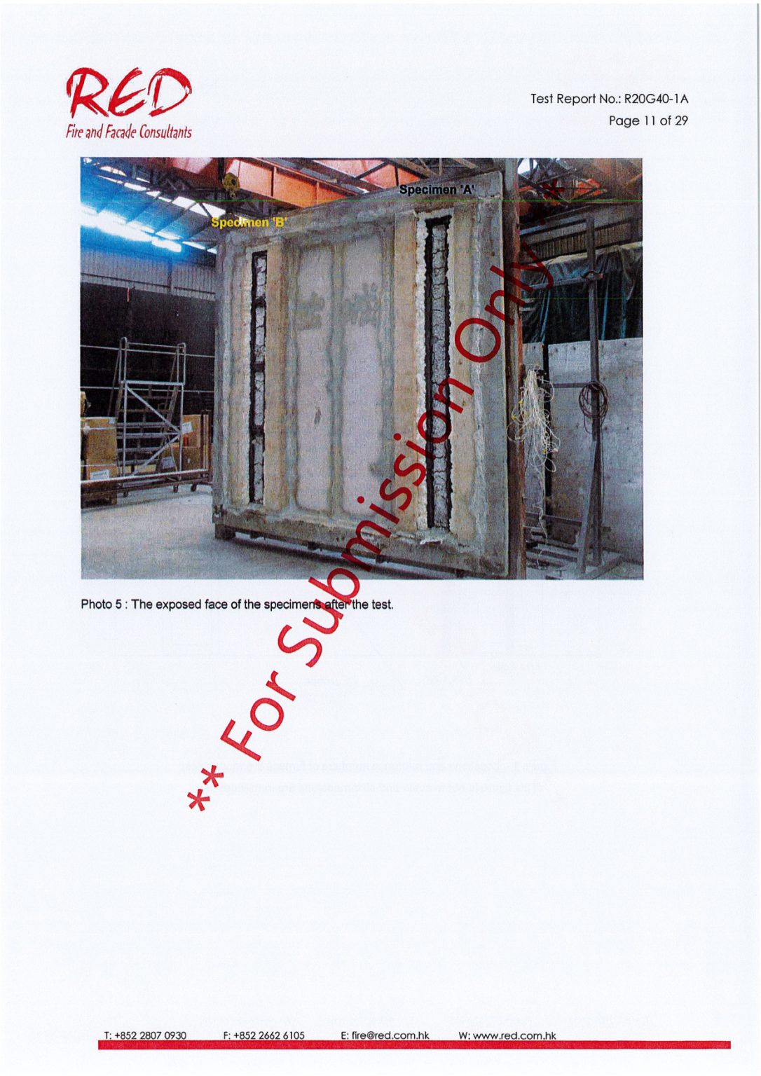 2020年10月 – 防火隔熱梗幅玻璃 BS EN 1364-1:2015 測試成功証書 – Po Shing (Worldwide) Co ...